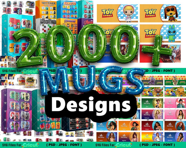 Mugs Designs Bundle, 2000+ Mugs Designs/templates Ready for printing ...