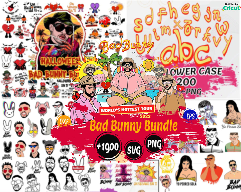 1900+ Bad Bunny Bundle Layered SVG, Bad Bunny Halloween, Horror svg Di ...