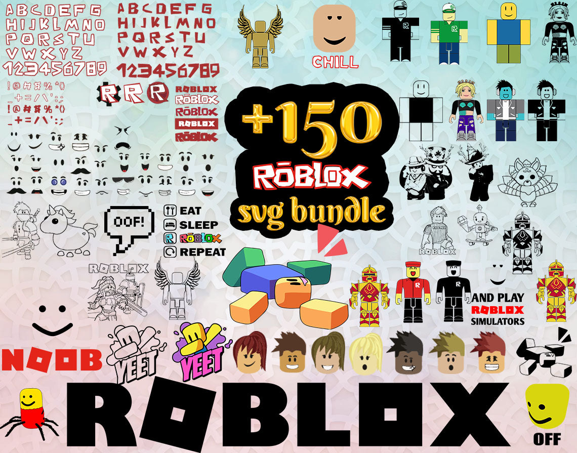 Roblox Svg bundle, Roblox Clip art svg, Roblox Font, Roblox Bundle, Ro ...