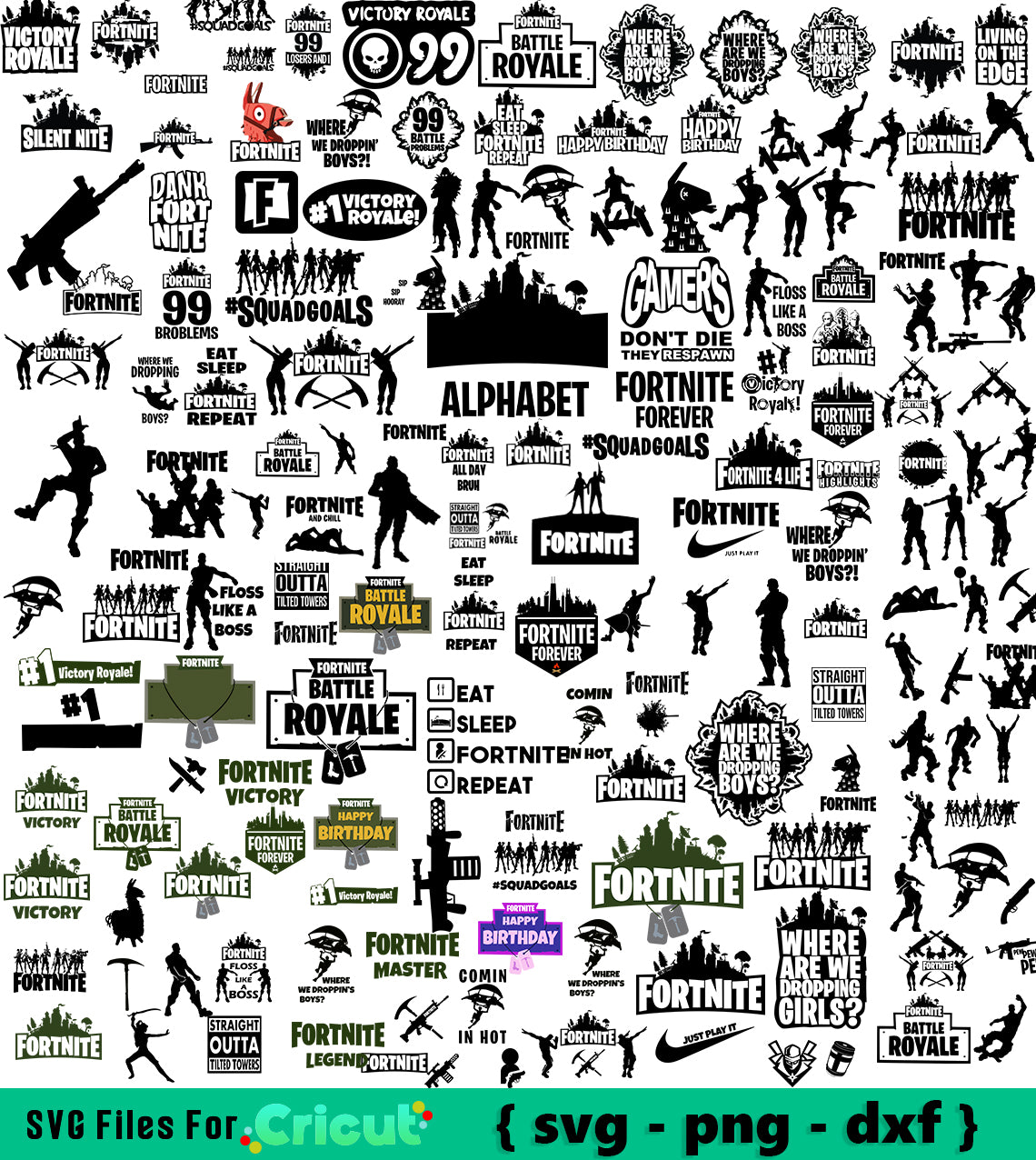 fortnite svg bundle, Bundle fortnight svg, eps, png, svg files for cri ...