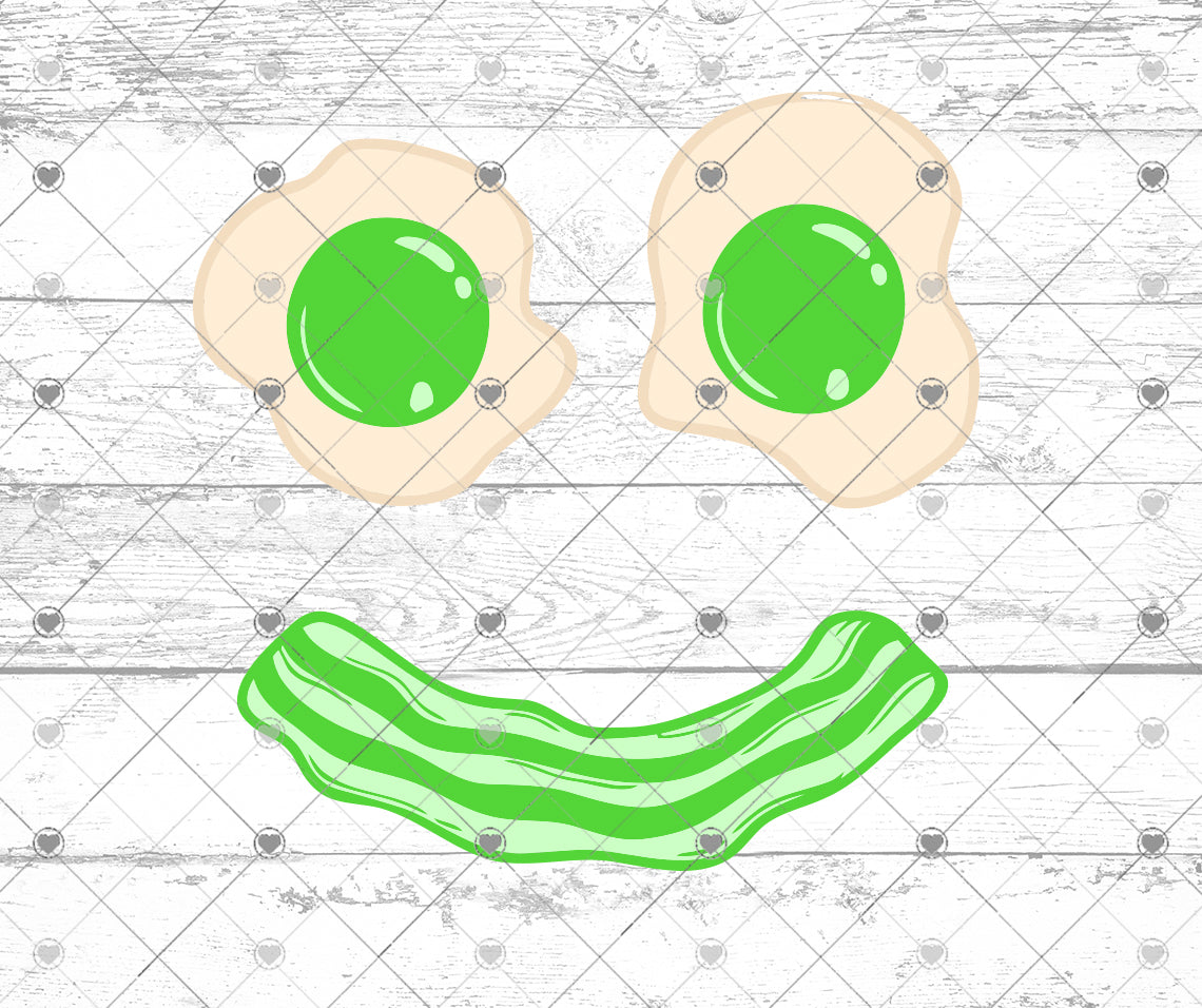 Green Eggs Smile Face Ham svg, png, Funny Smiling Face with green eggs ...