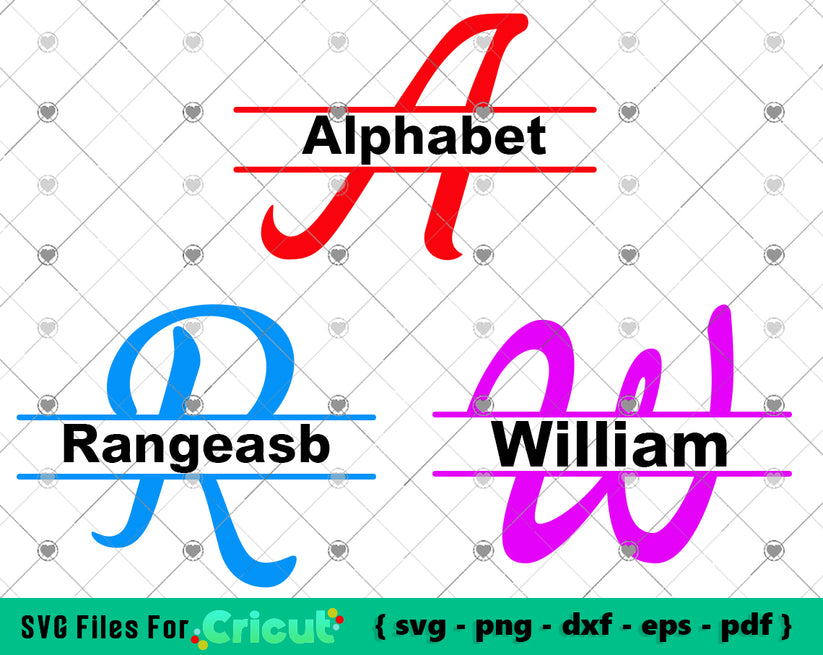 Split Monogram Alphabet SVG, DXF, PNG, Split Monogram Frame Alphabet ...